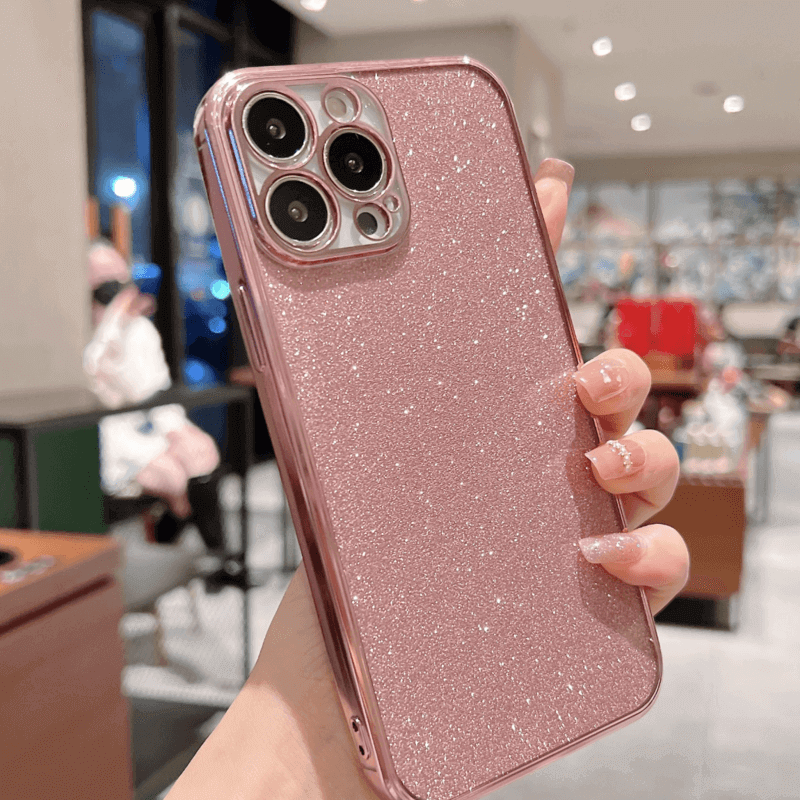 Ochranný silikonový obal se třpytkami Apple iPhone 13 - svetlo ružový ...
